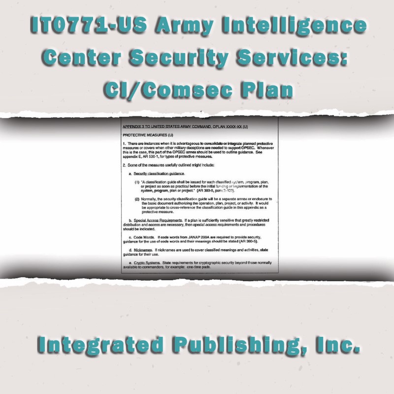 US Army Intelligence Center Security Services: CI/Comsec Plan