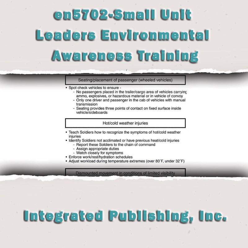 Small Unit Leaders Environmental Awareness Training