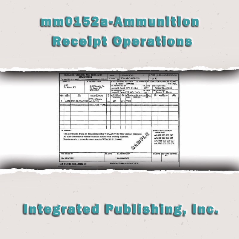 Ammunition Receipt Operations